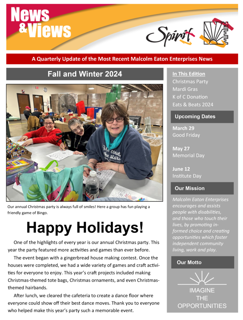 Malcolm Eaton Enterprises | 2024 Fall-Winter Newsletter